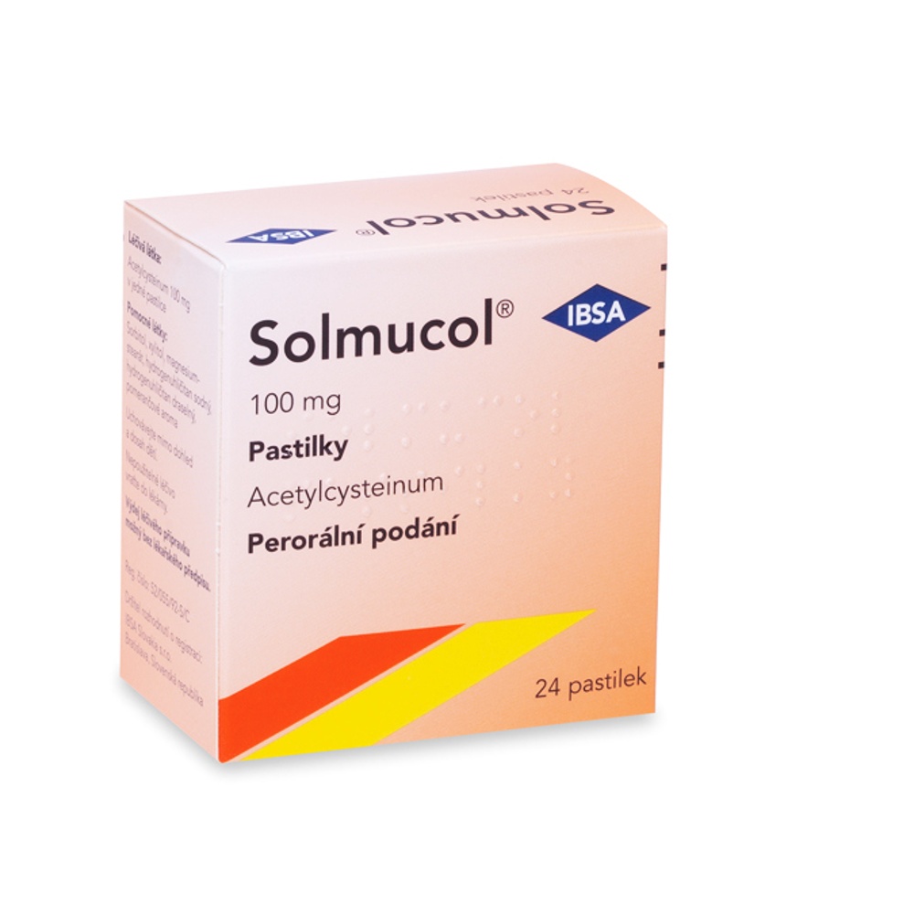 SOLMUCOL Pastilky 100 mg 24 kusů - Lékárna.cz