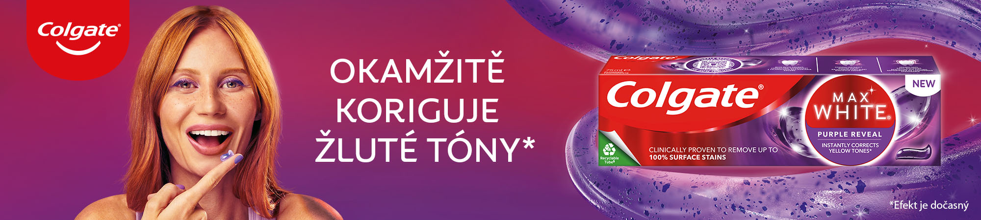 COLGATE Max White Purple Reveal bělicí zubní pasta 3x 75ml - Lékárna.cz