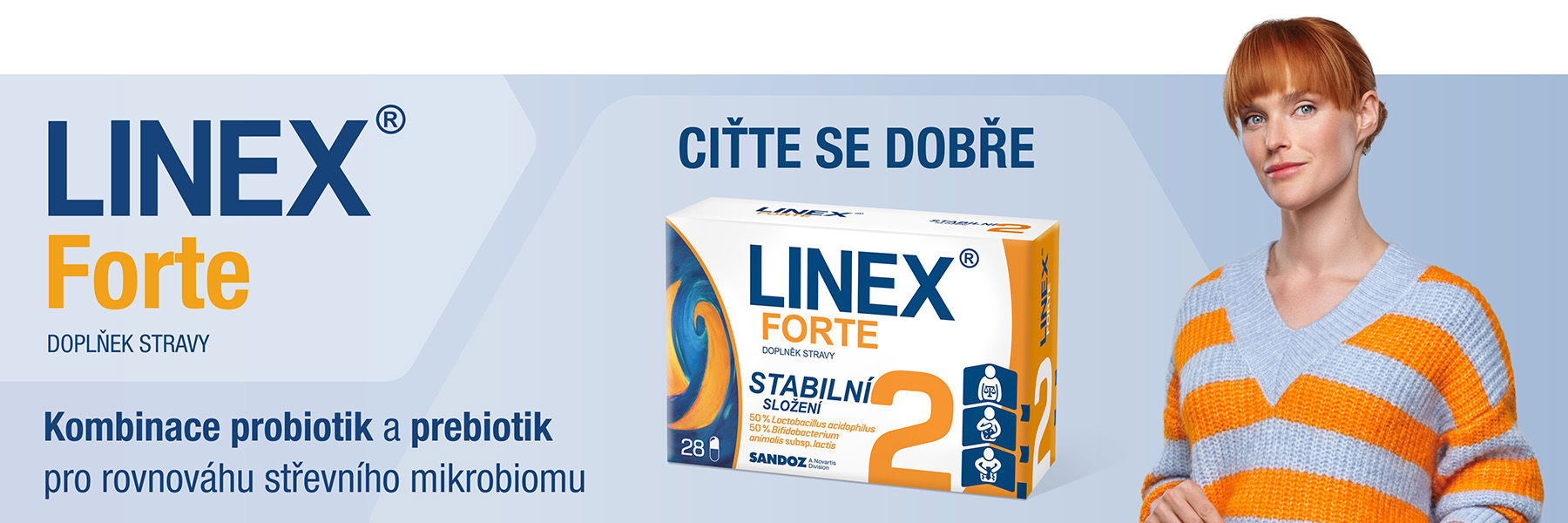 LINEX Forte 28 kapslí, probiotika s prebiotiky - Lékárna.cz