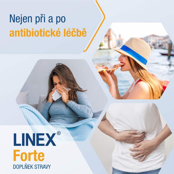 LINEX Forte 28 kapslí, probiotika s prebiotiky - Lékárna.cz